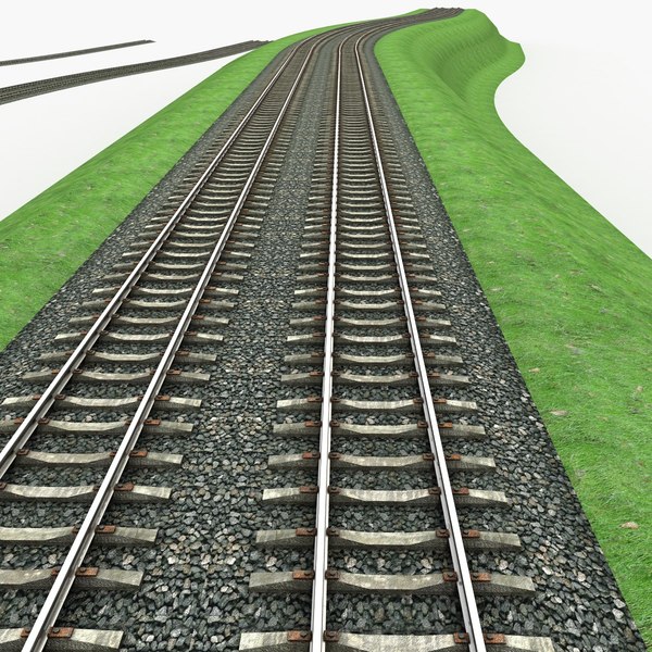 train railway railroad 3d model