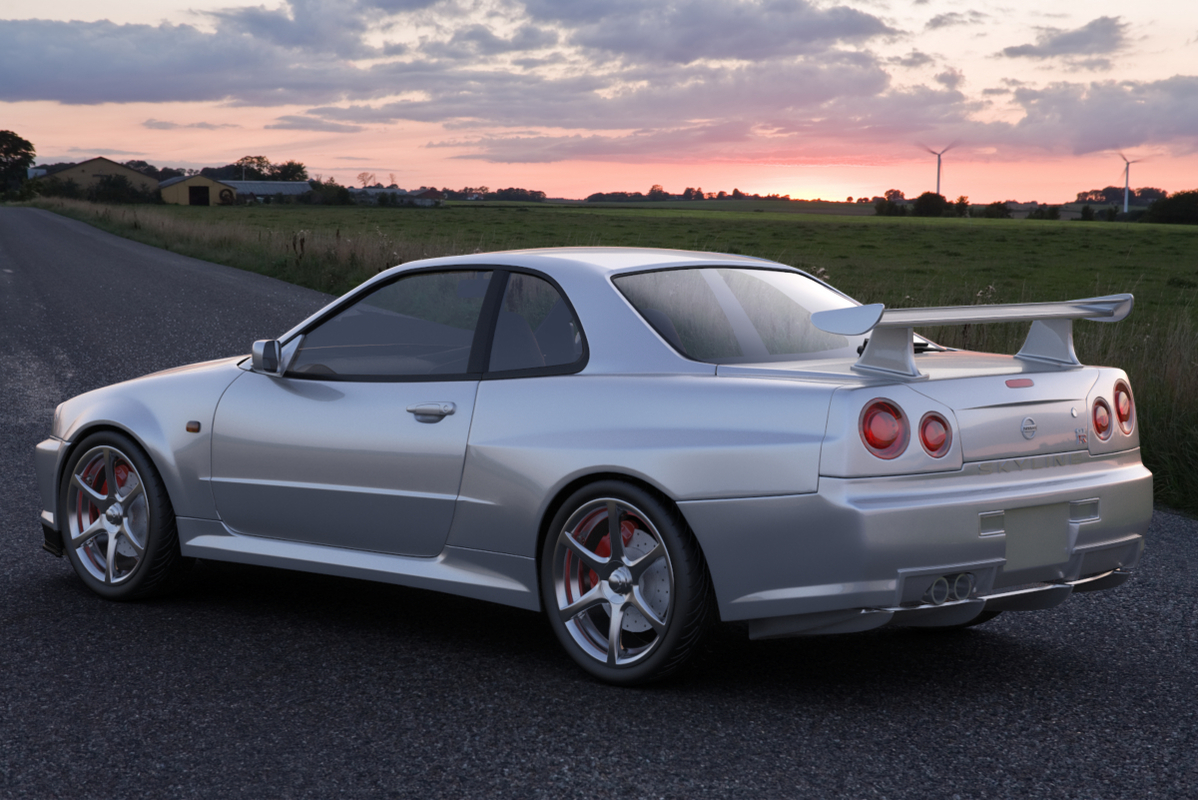 3d model nissan skyline r34