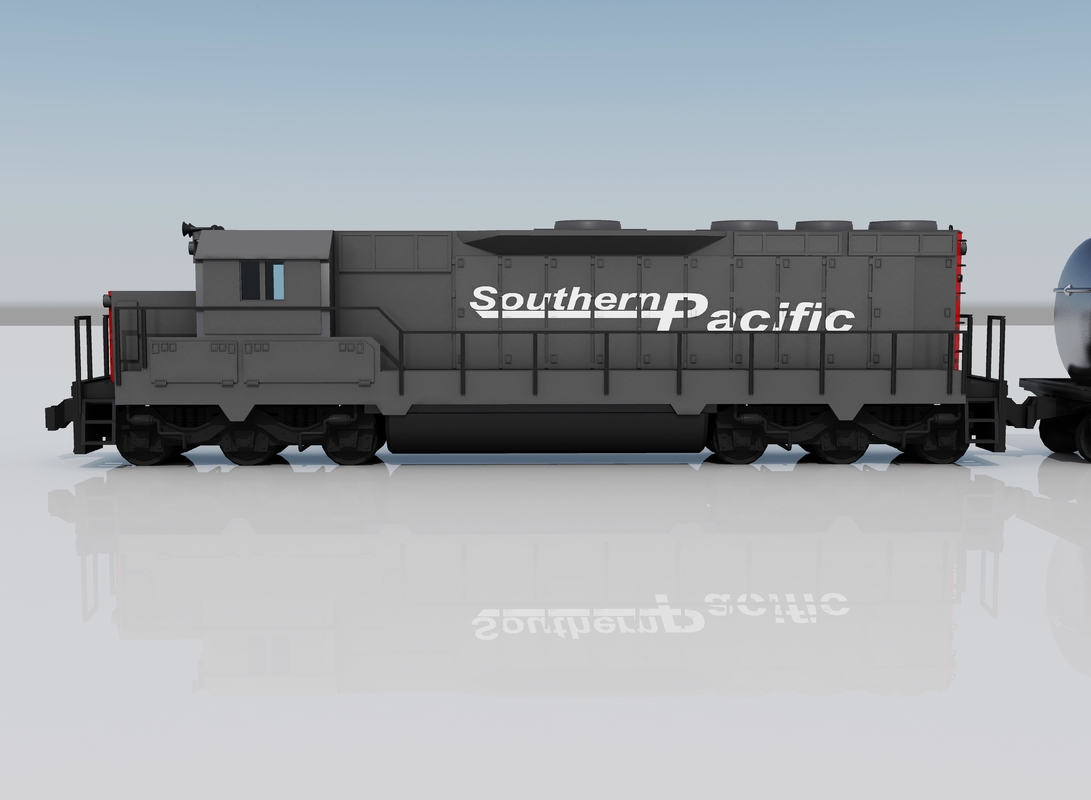 3d freight train engine