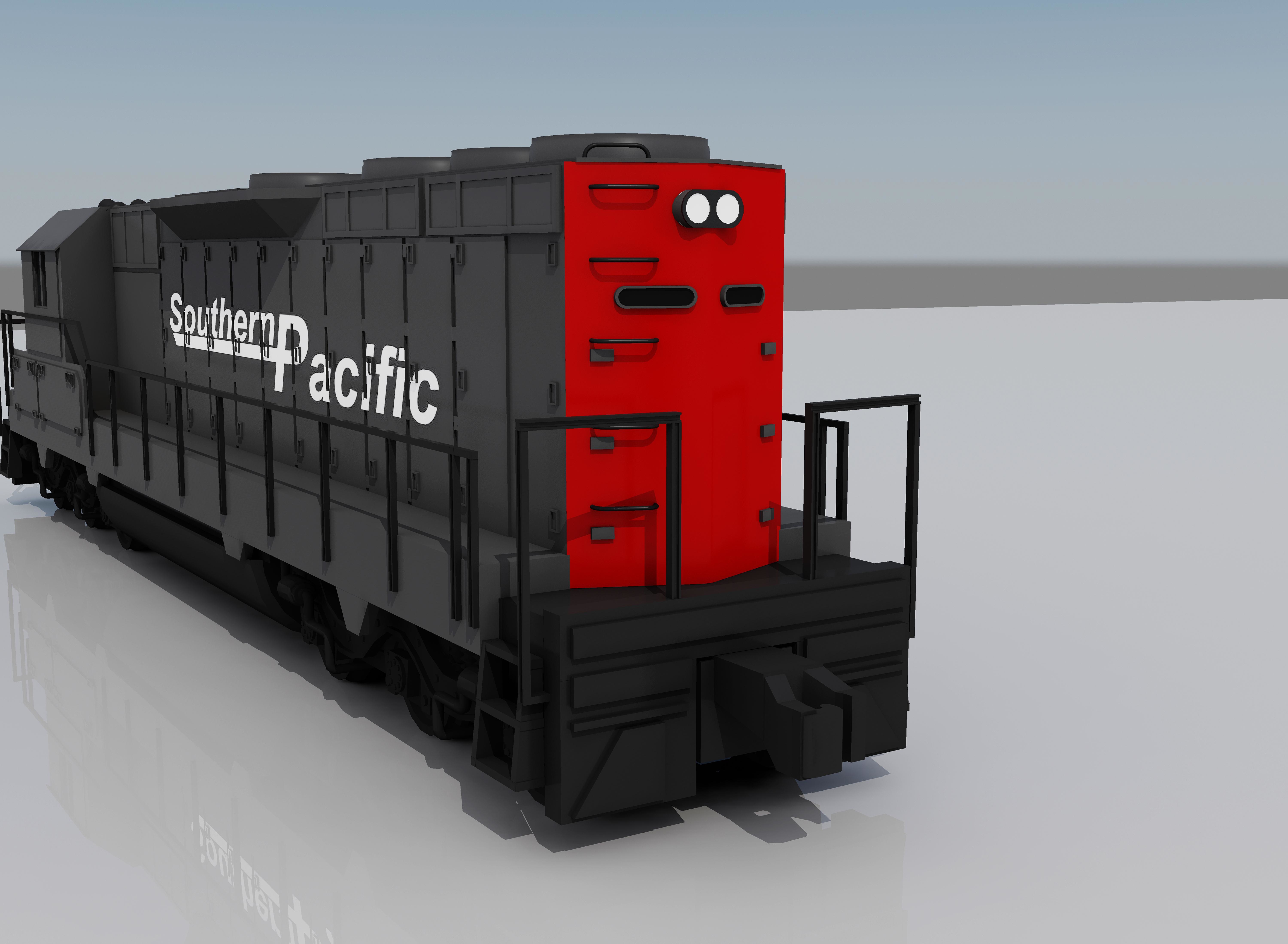 3d freight train engine