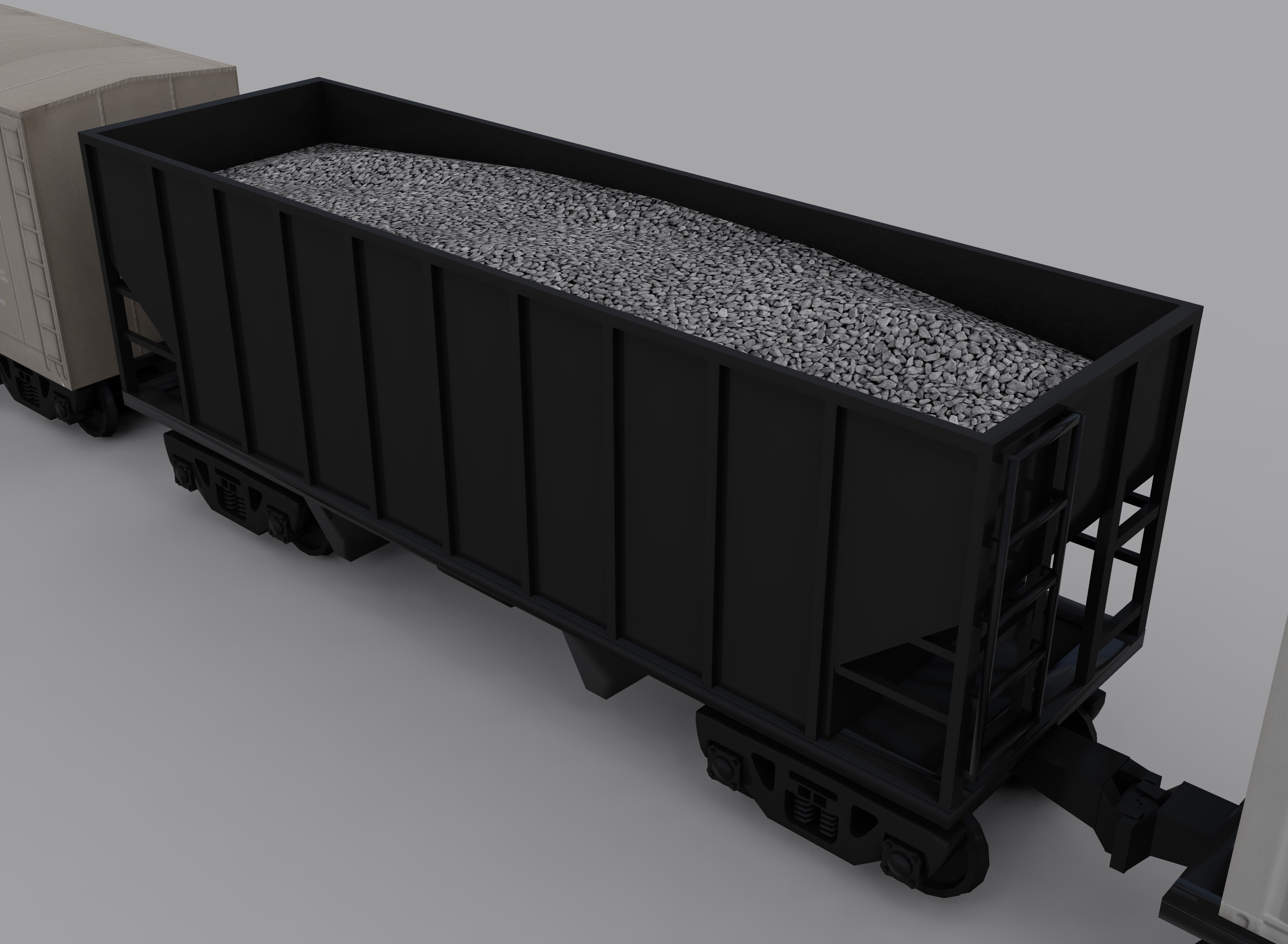 3d freight train engine
