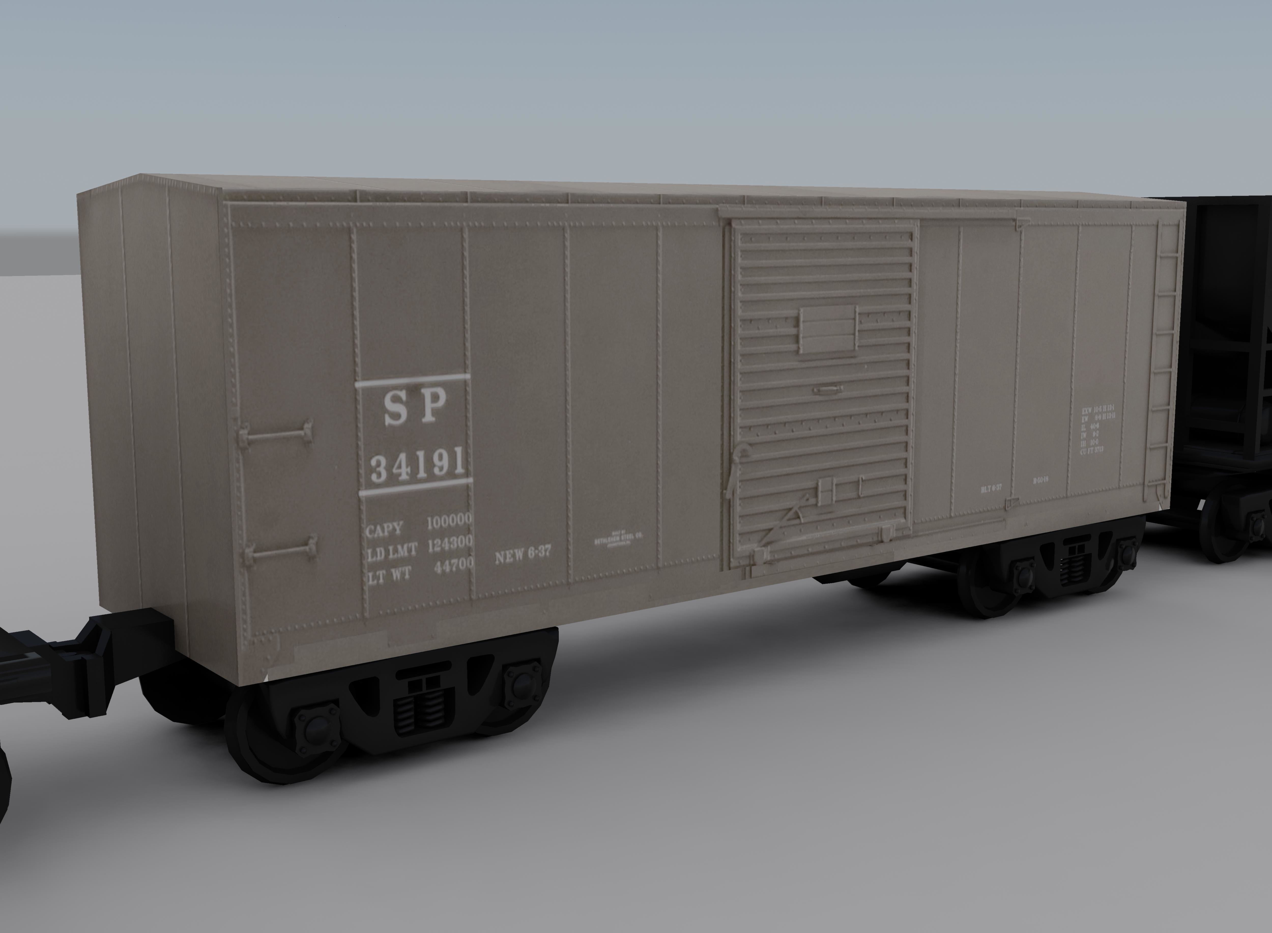 3d freight train engine