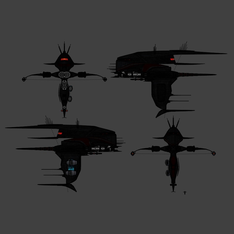 3d alien gunship weapons model