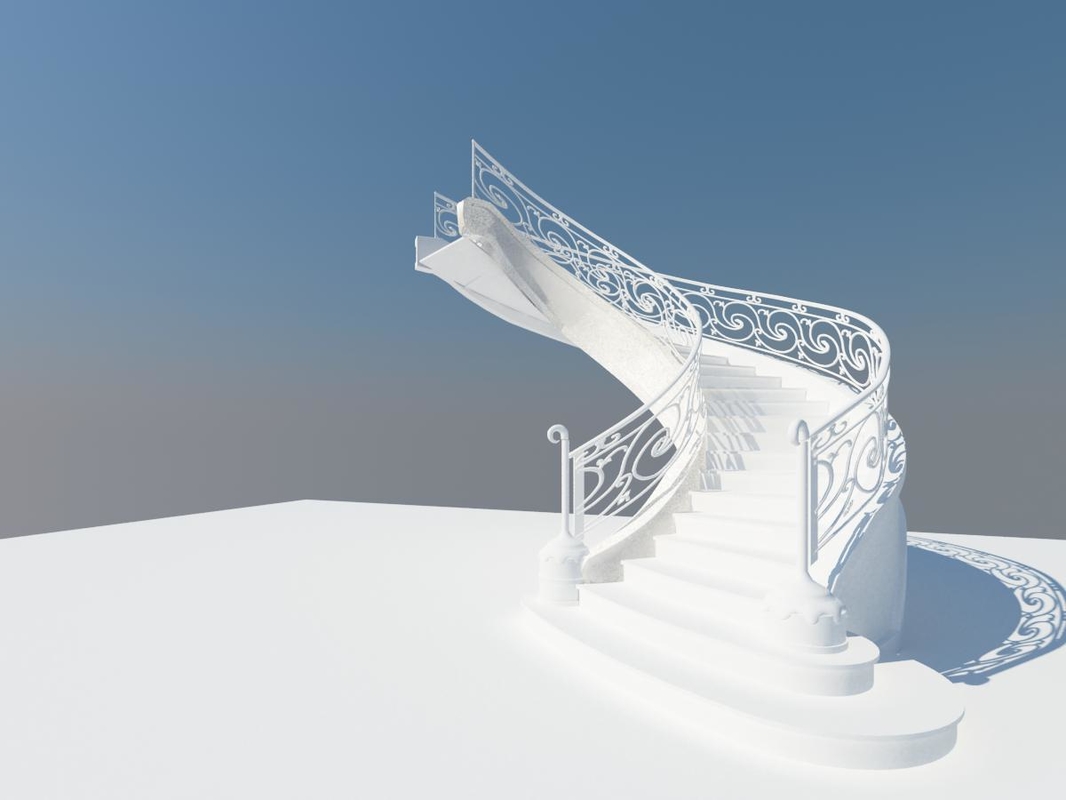 classical stair 3d model
