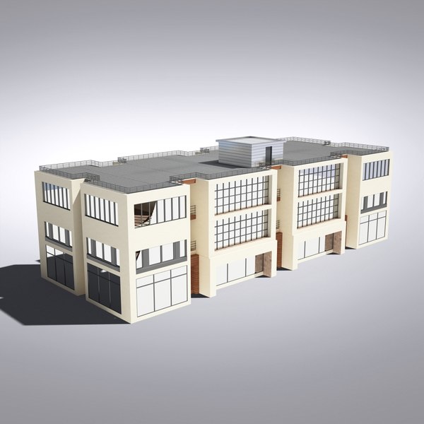 3d model modern generic building