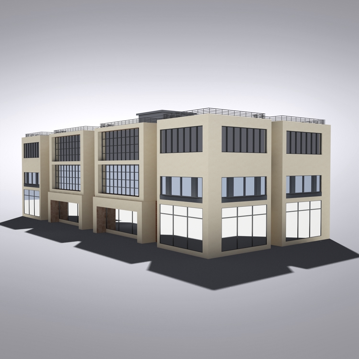 3d model modern generic building