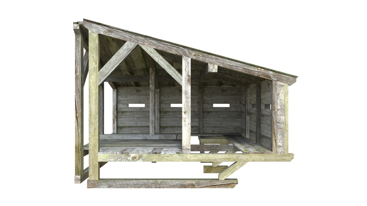 3d model castle hoarding section