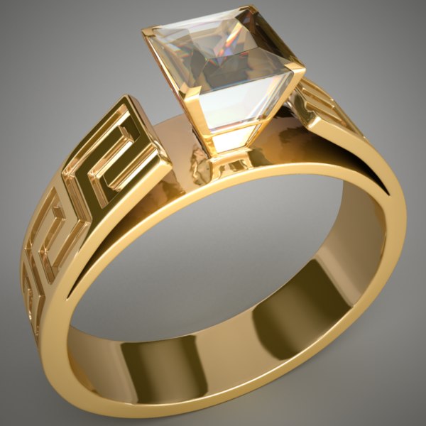 3d gold ring diamond