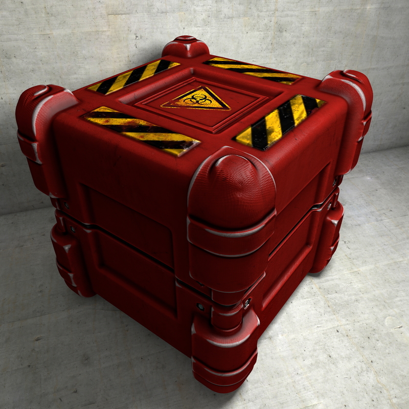 red container biohazard 3d model