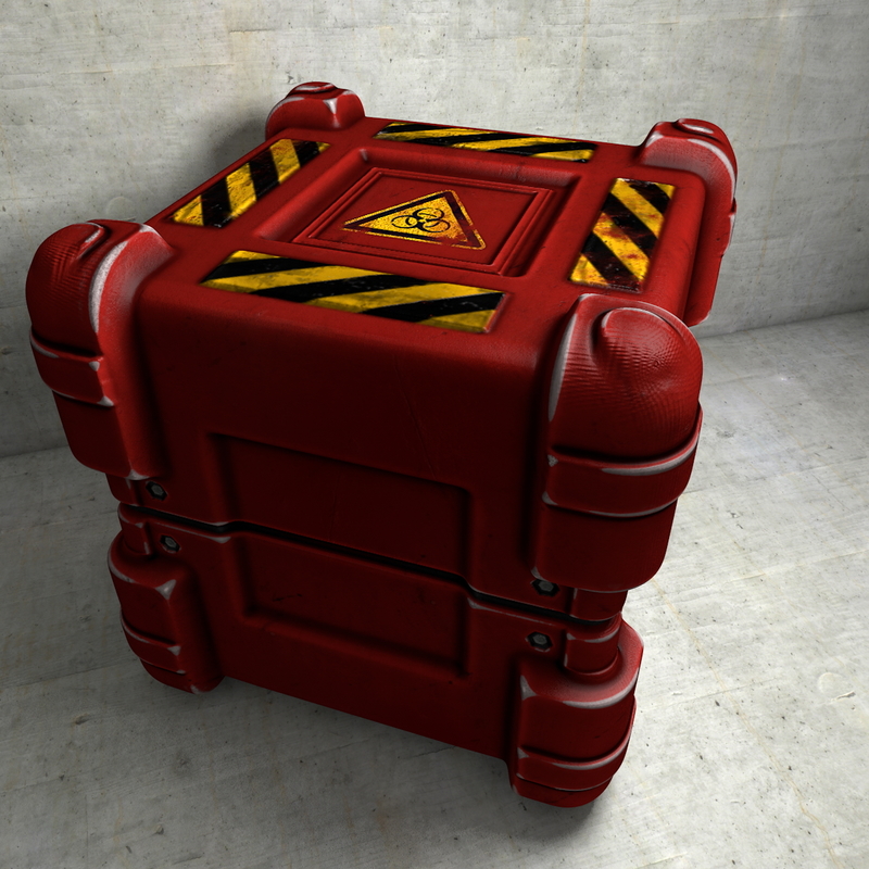red container biohazard 3d model