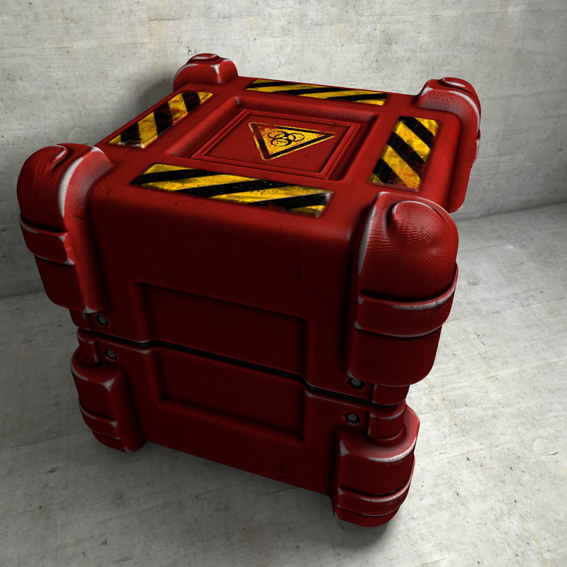 red container biohazard 3d model
