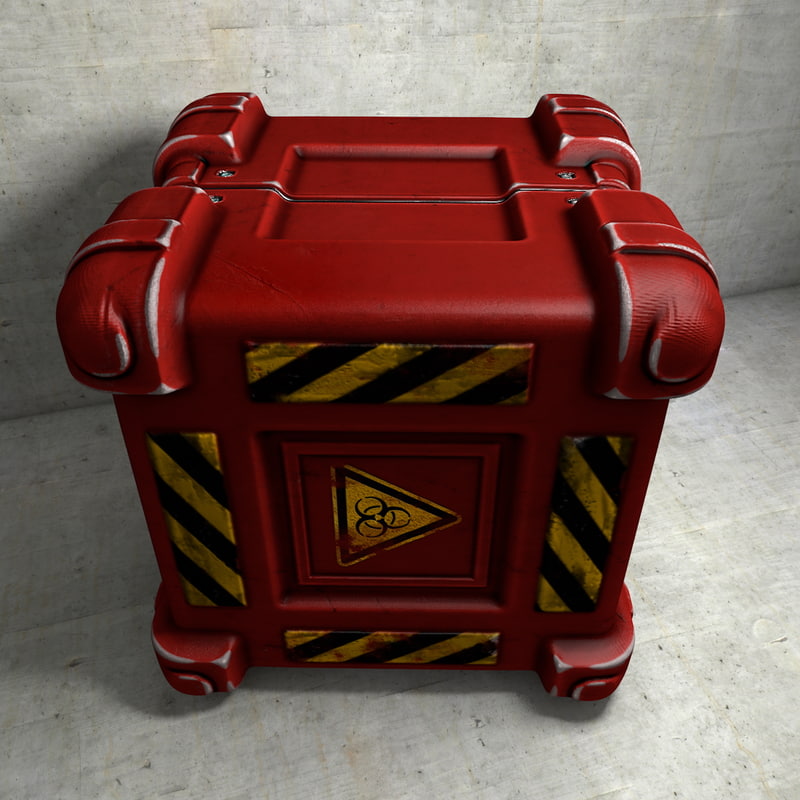 red container biohazard 3d model