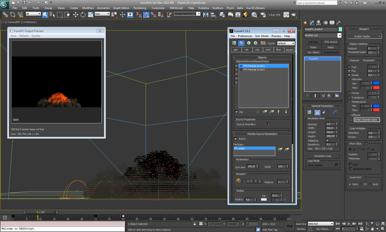 free fumefx particle explosion 3d model