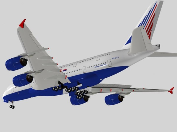 airbus a380-800 transaero airlines 3d max