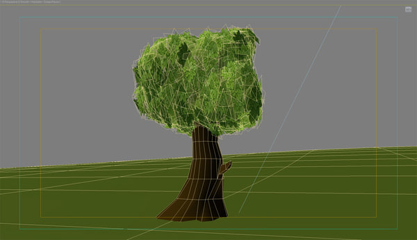 3d cartoon leave tree