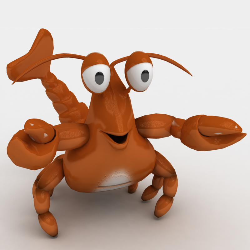 3d model lobster animation