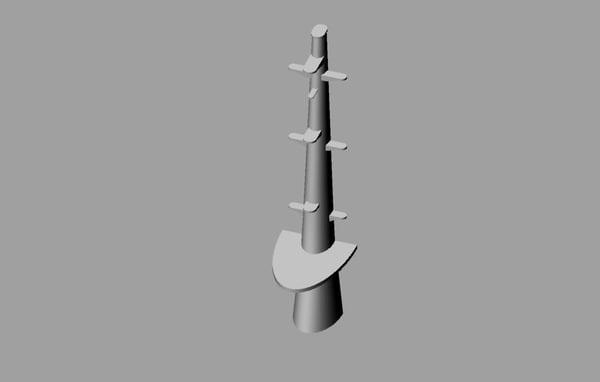 3d model ship aft mast