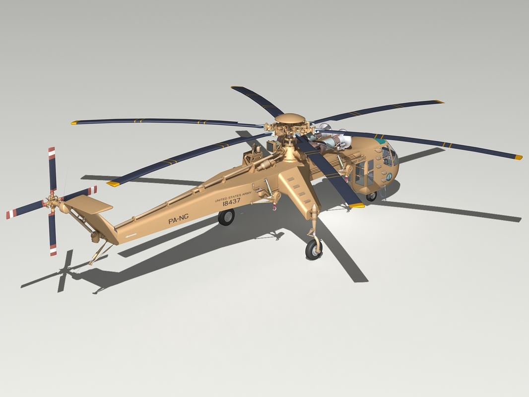 3d model sikorsky ch-54a skycrane helicopter