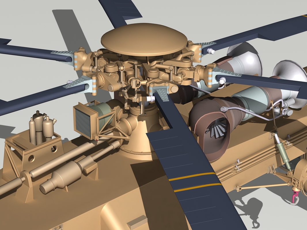 3d model sikorsky ch-54a skycrane helicopter
