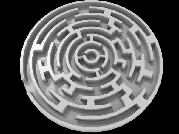 3d model circle labyrinth