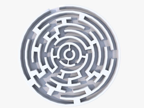 3d model circle labyrinth