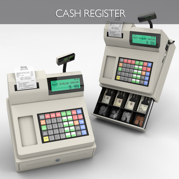 financial banking vault cash register 3d model