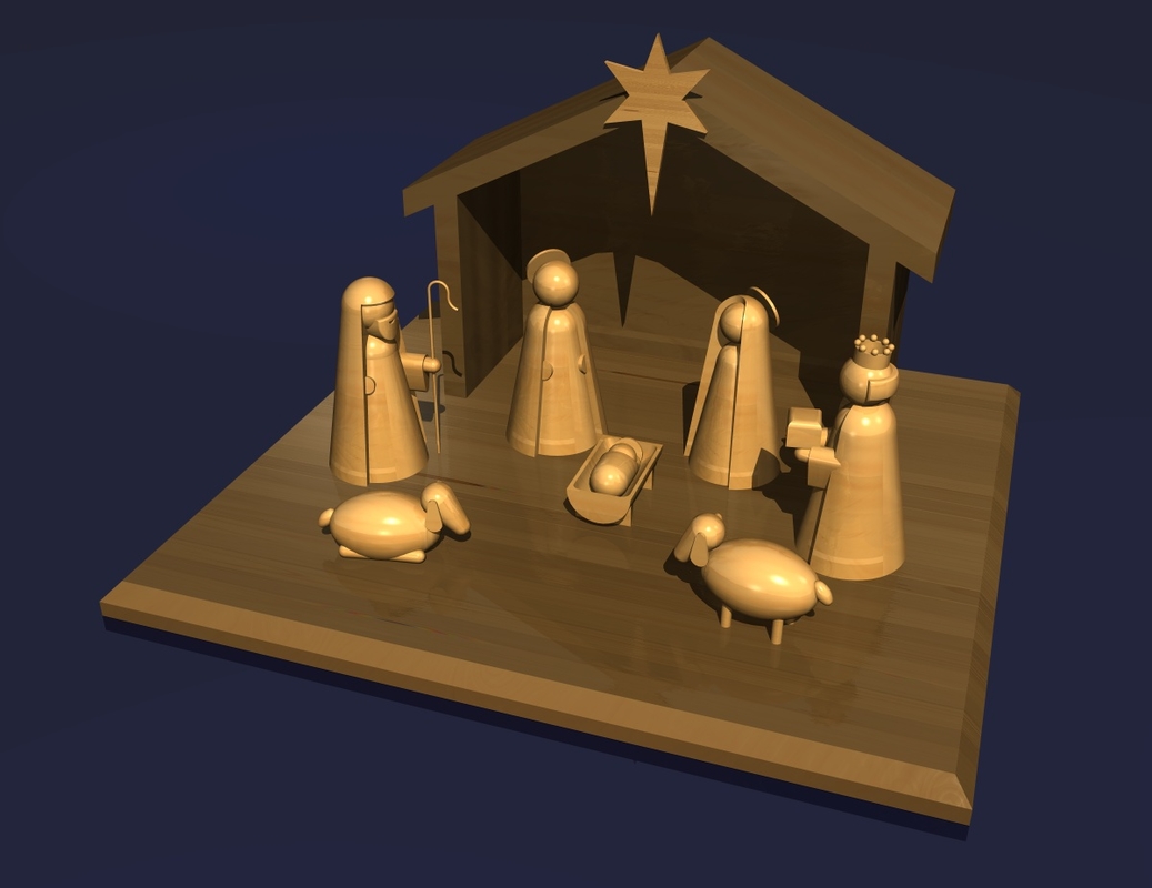 nativity scene 3d model