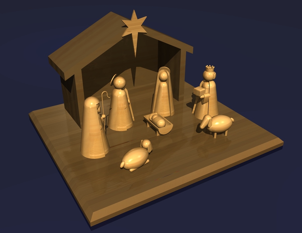 nativity scene 3d model