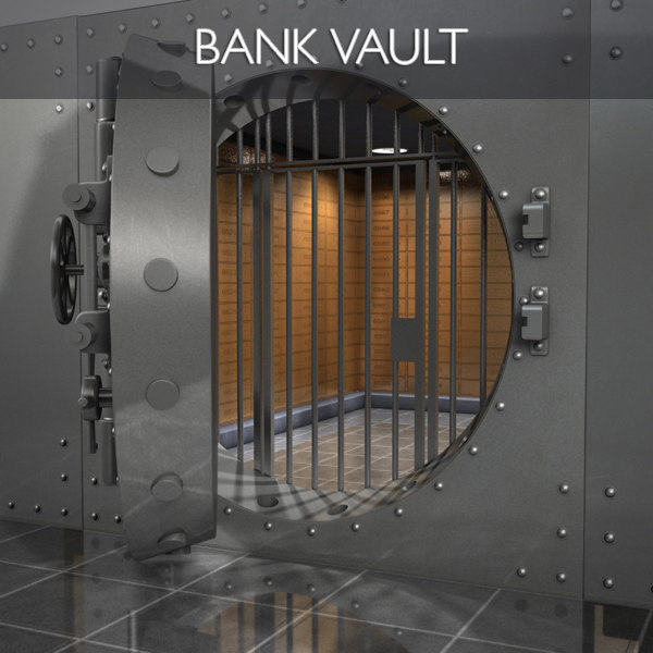 financial banking vault cash register 3d model