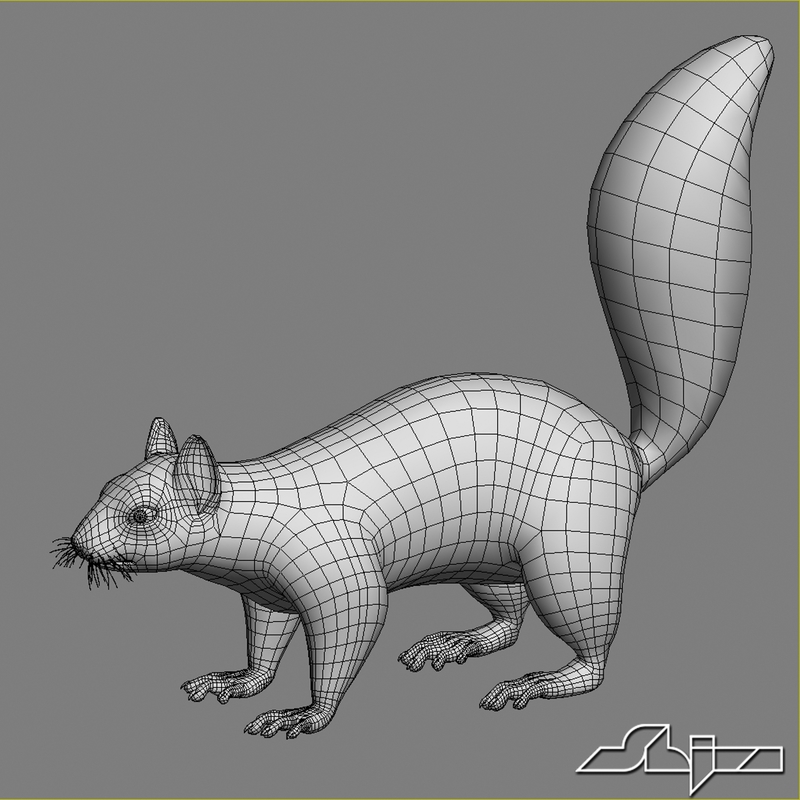 squirrel rigged character studio biped 3d model