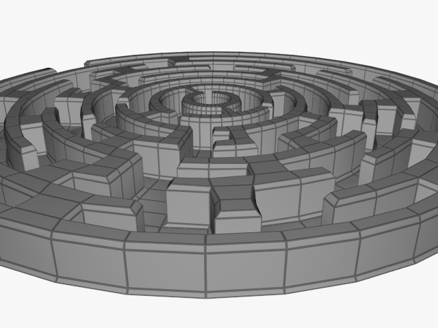 3d model circle labyrinth