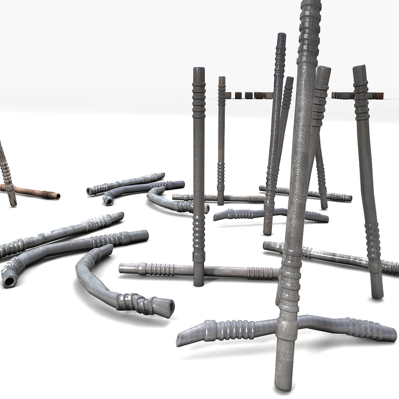 3d metal rod model