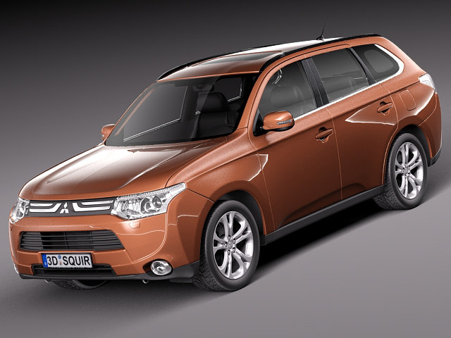 mitsubishi outlander 2013 suv 3d model