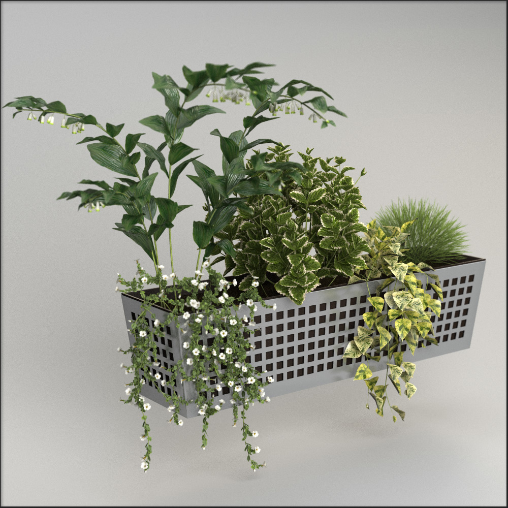 flowers plants balcony 3d model