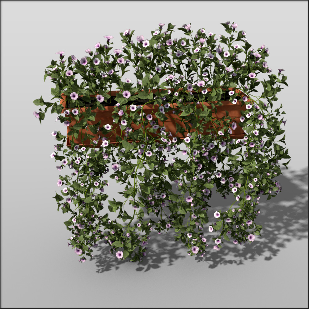 flowers plants balcony 3d model