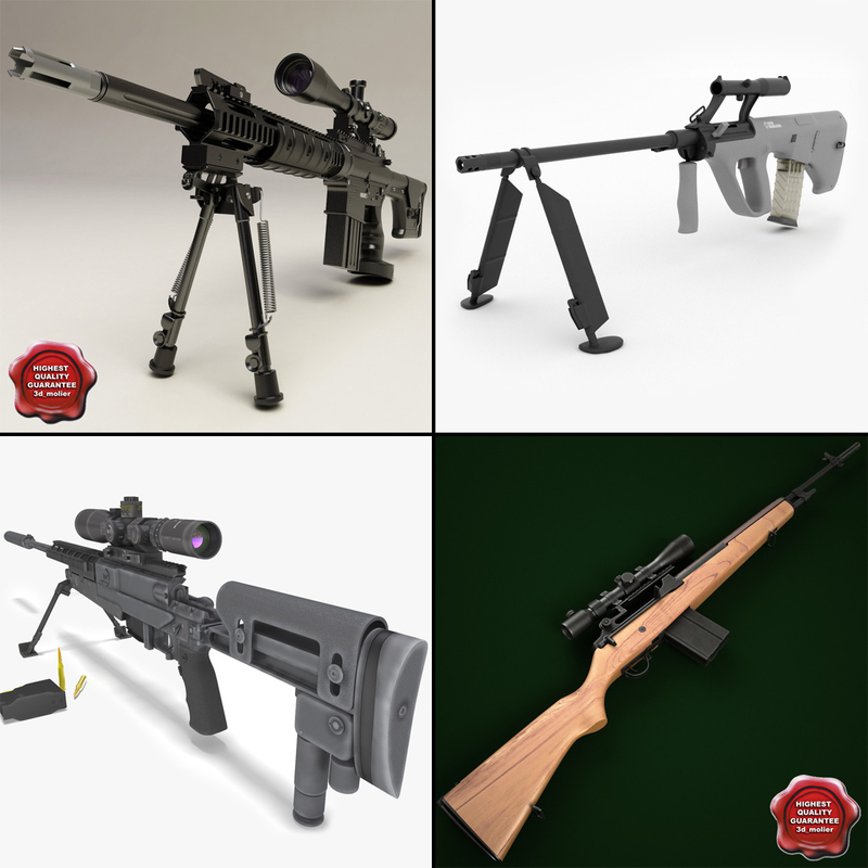 sniper rifles 3d max