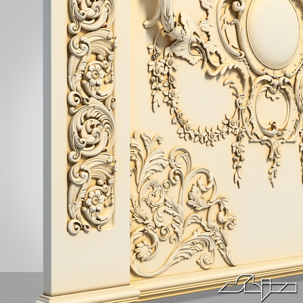 classic wall decor 3d model