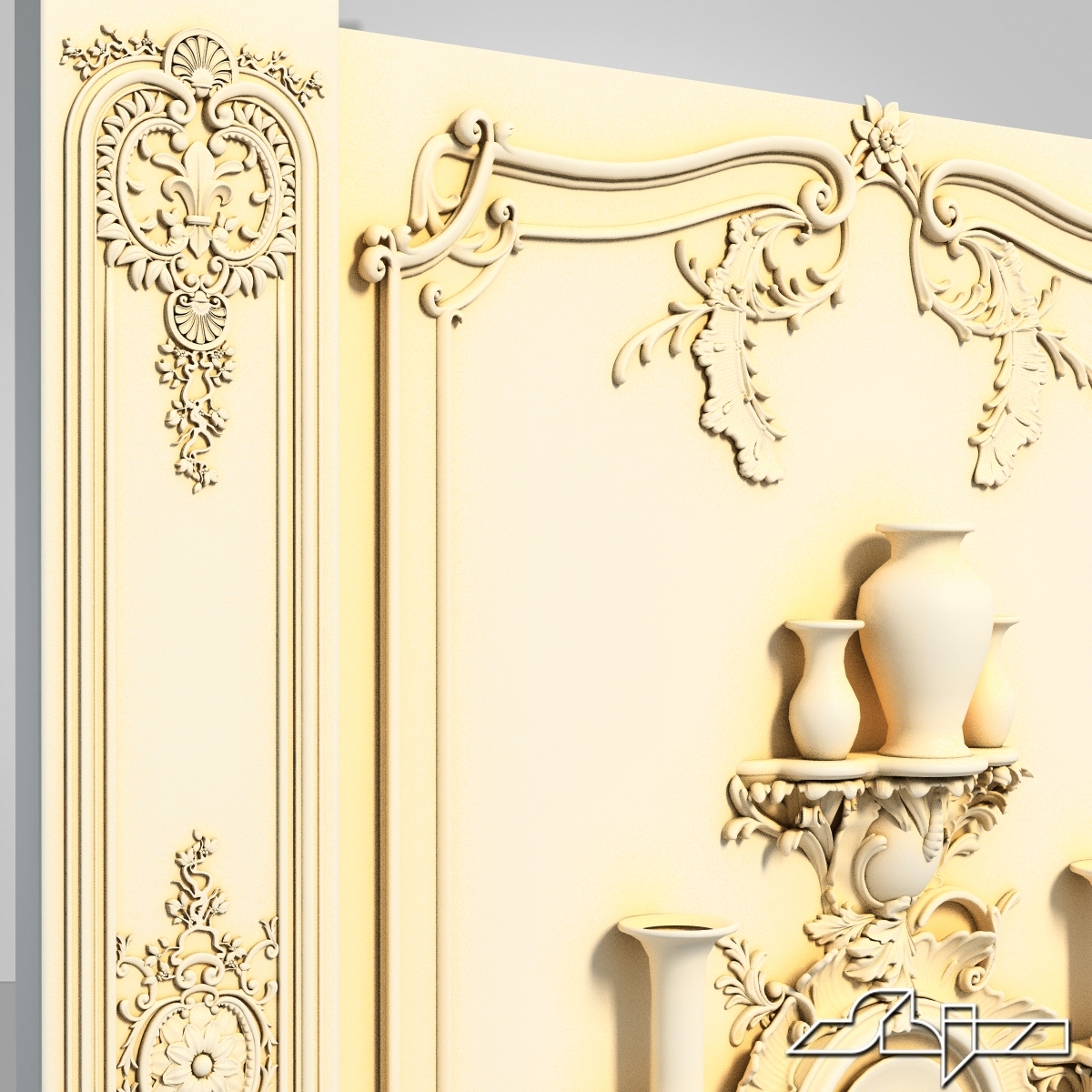 classic wall decor 3d model