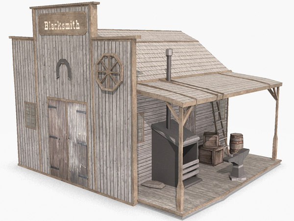 3d model western buildings