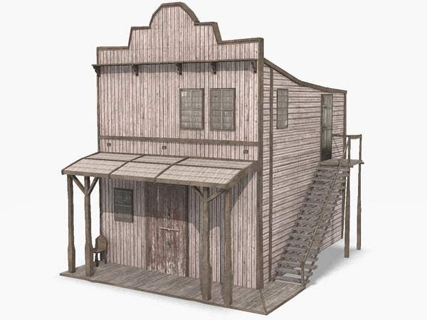 3d model western buildings