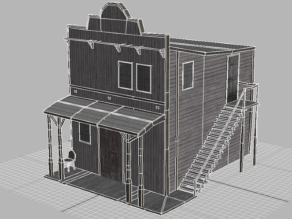 3d model western buildings
