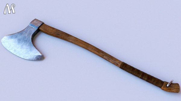 3d rugged woodcutter s axe weapon