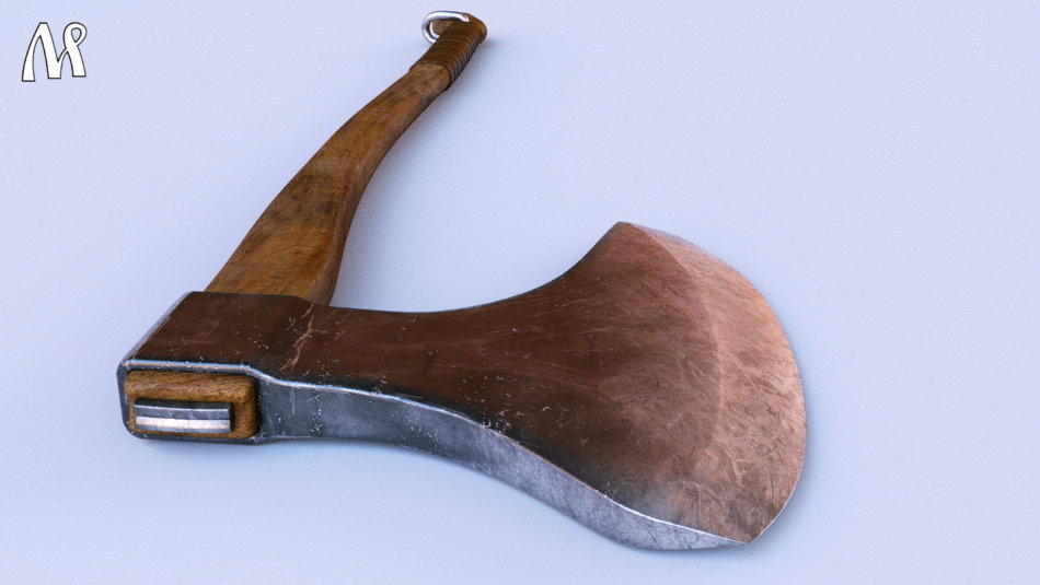 3d rugged woodcutter s axe weapon