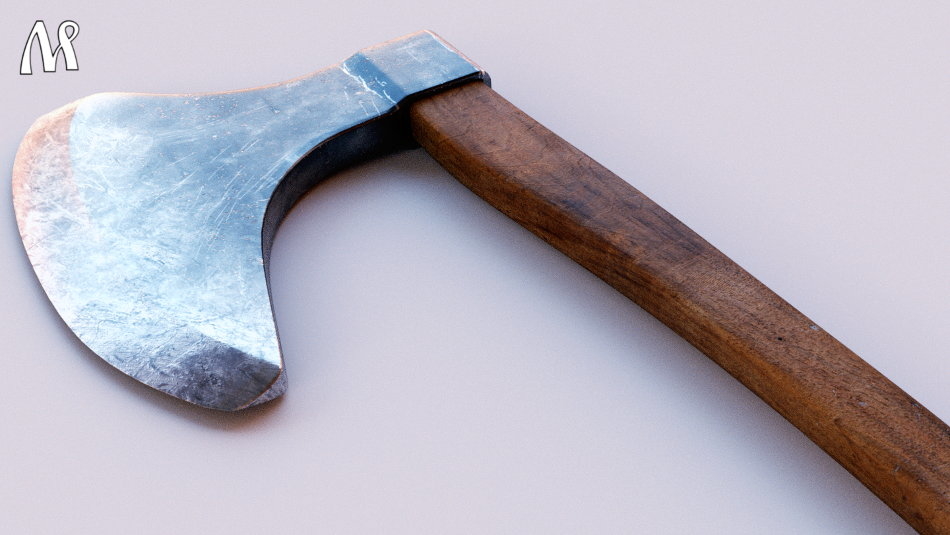 3d rugged woodcutter s axe weapon