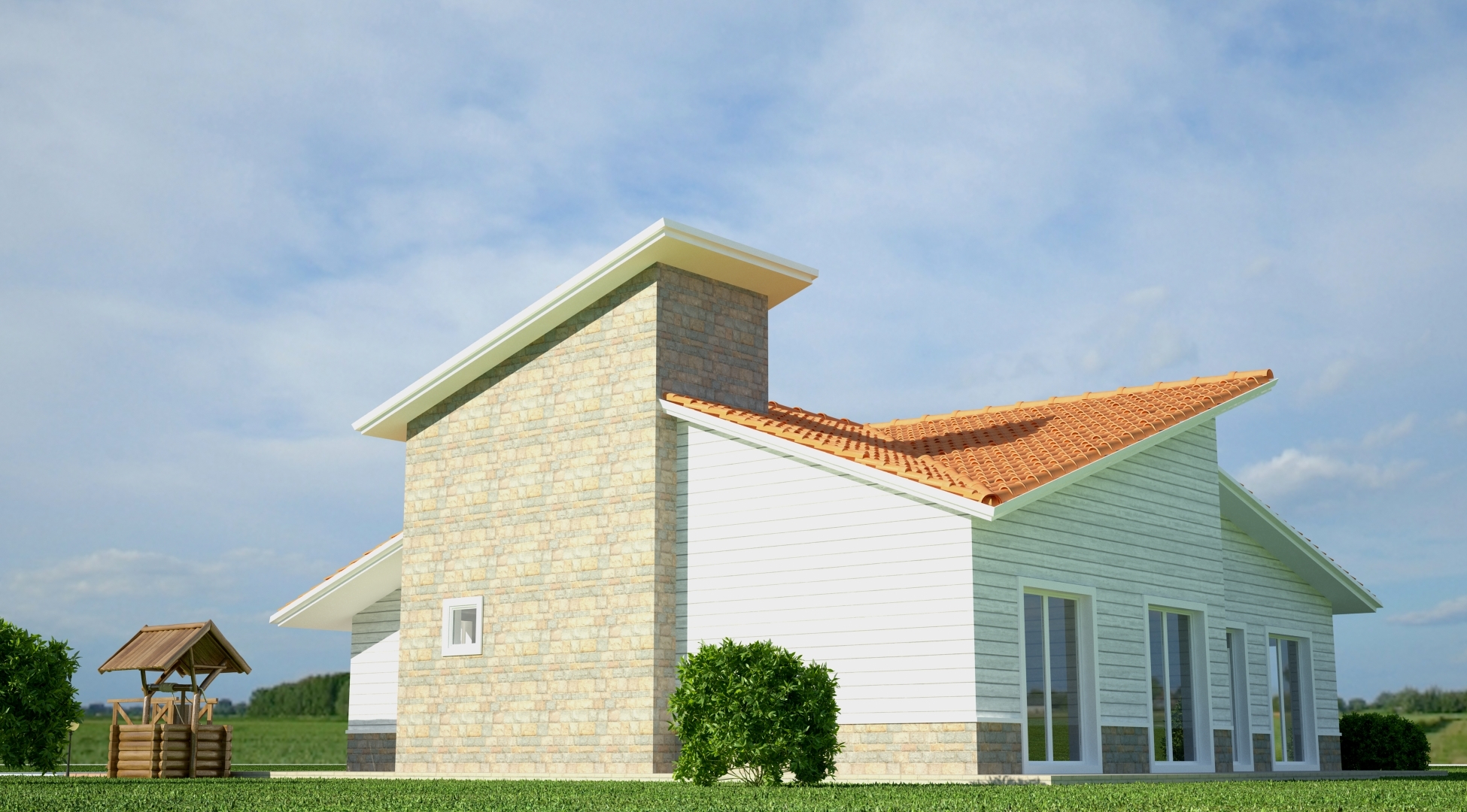 3d model village house design