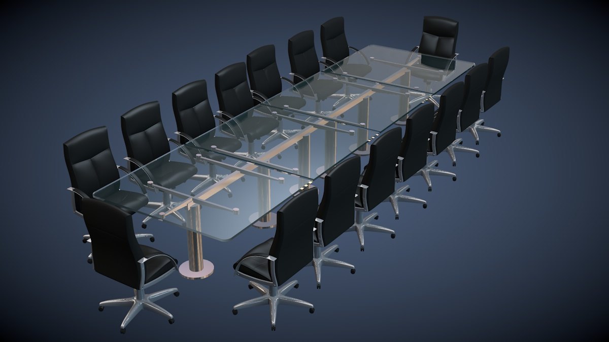 c4d glass conference table