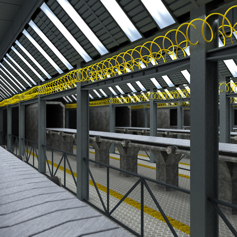 3d model assembly line interior