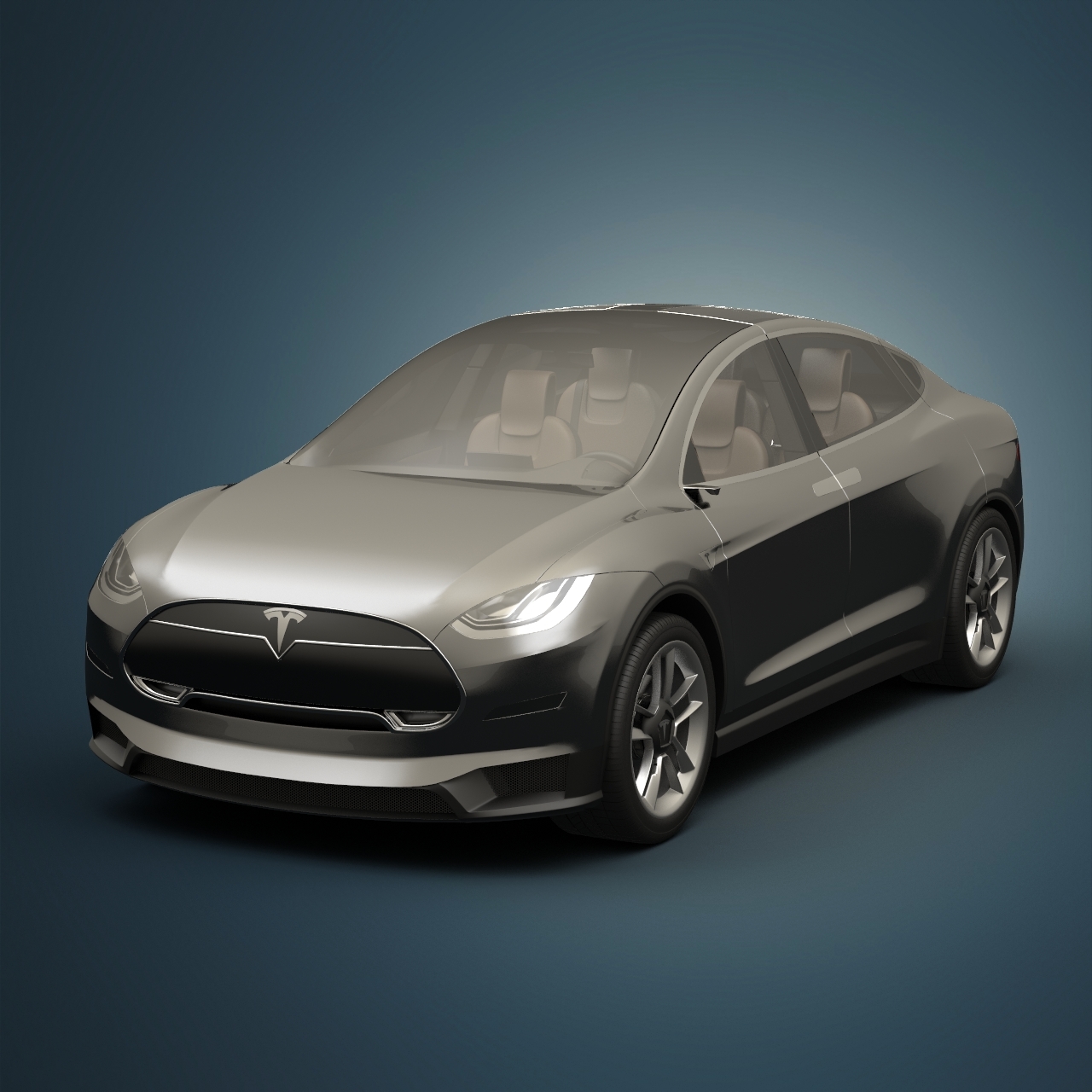 3d tesla x electric car