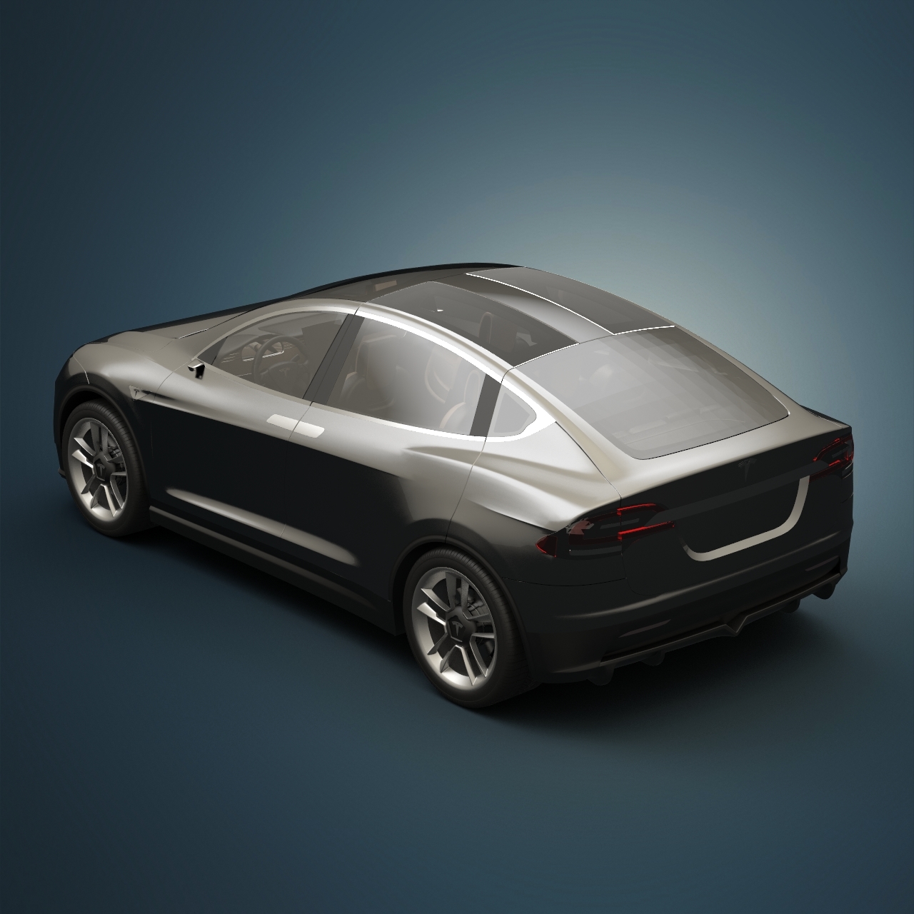 3d tesla x electric car