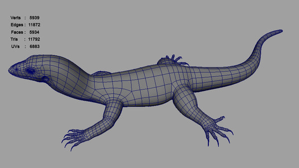 monitor varanus lizard 3d model